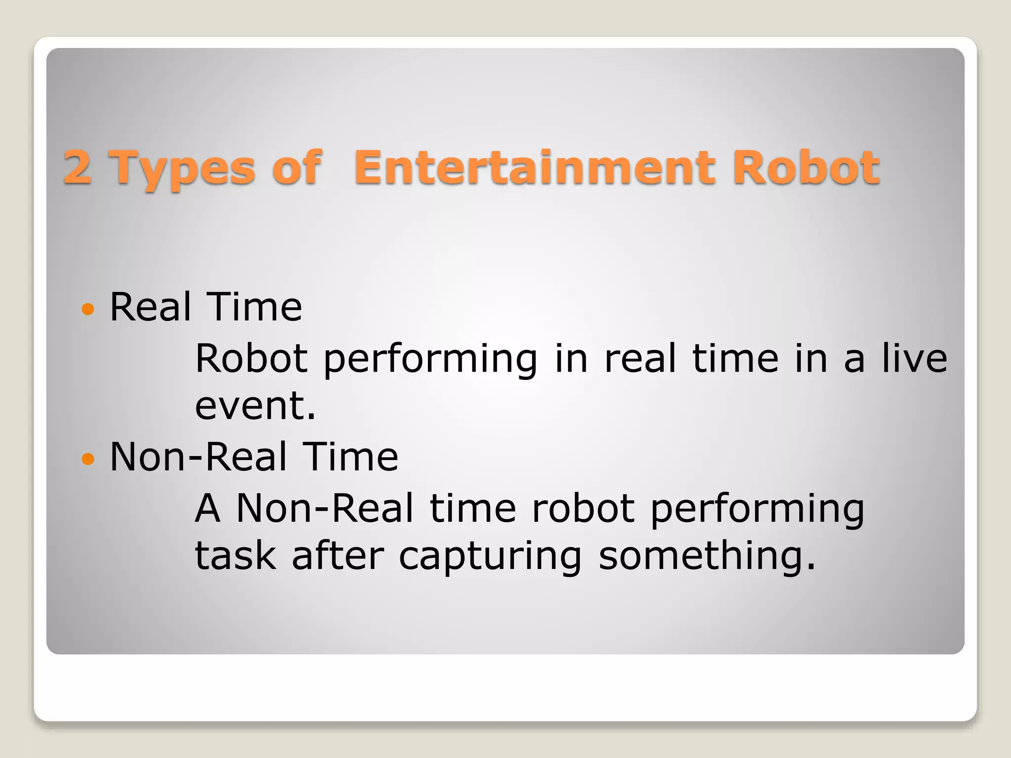 Entertainment robots | PPTX