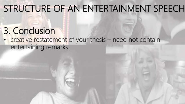 Entertainment speech | PPTX | Comedy | Genres