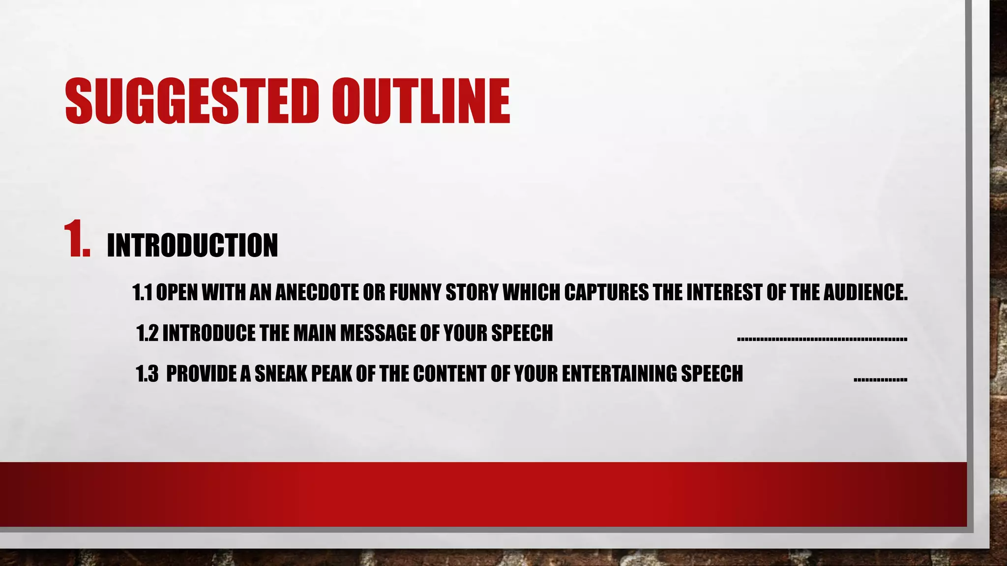 Entertainment speech | PPTX