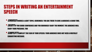 Entertainment speech | PPTX