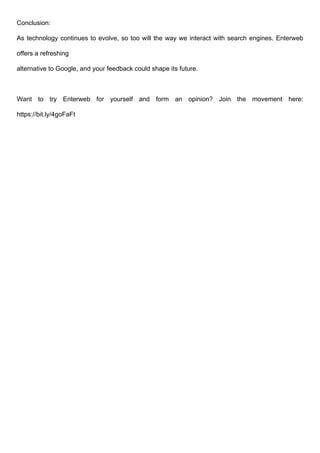 Entireweb vs Google Comparison comparison | PDF