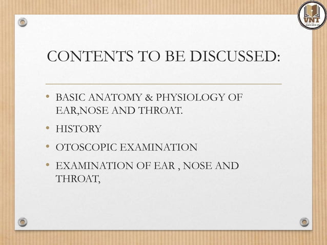 ENT Examination | PPTX