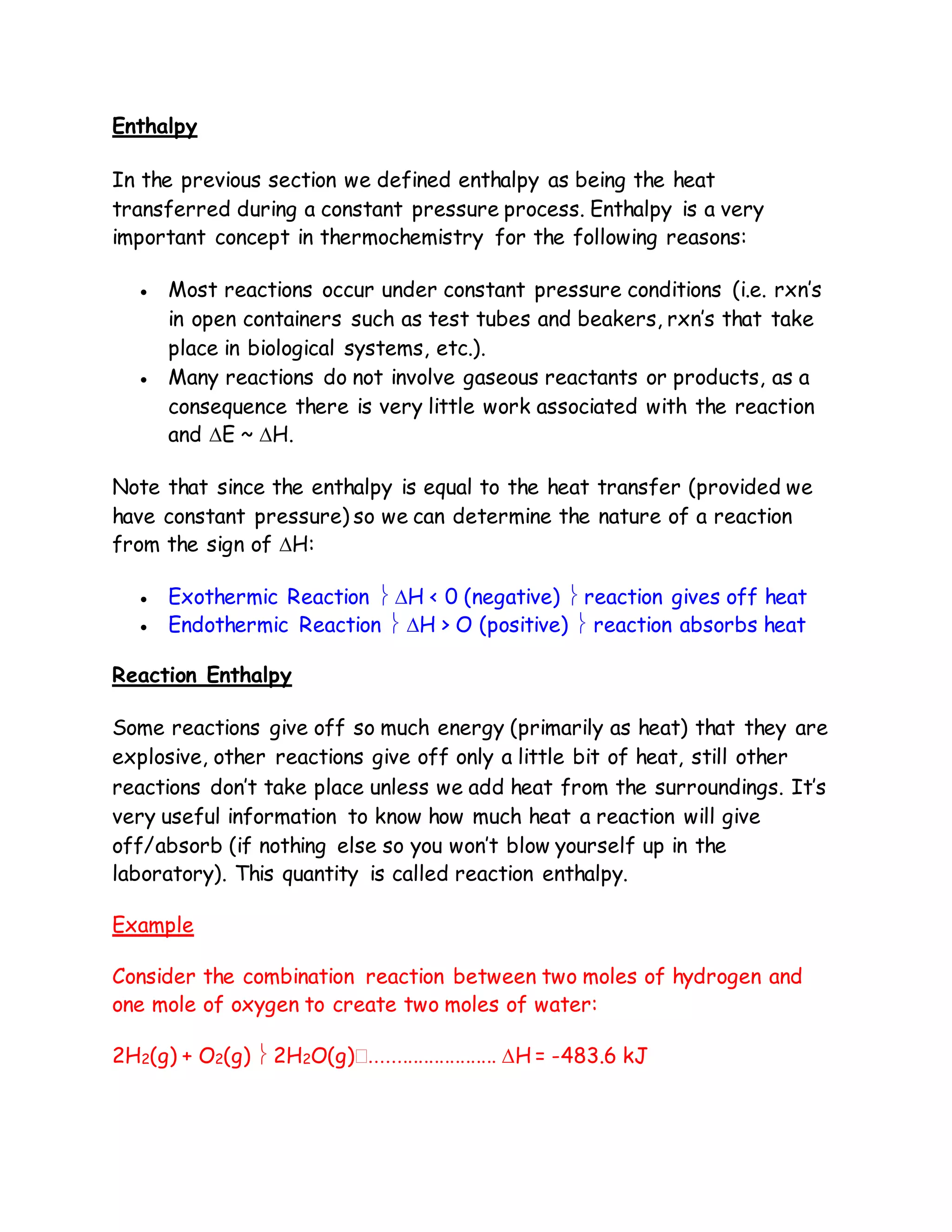 Enthalpy | DOCX | Chemistry | Science