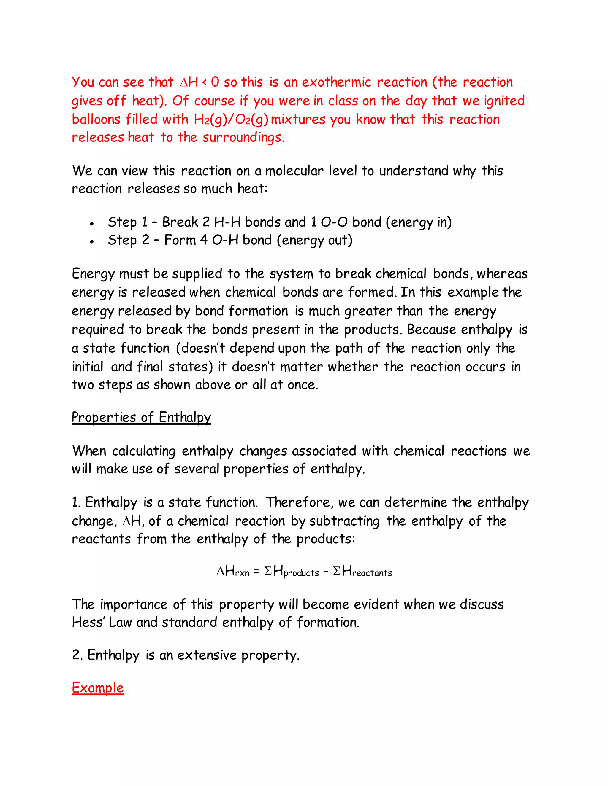 Enthalpy | DOCX | Chemistry | Science