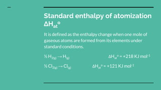 Standard Enthalpy Changes of Reactions | PPTX