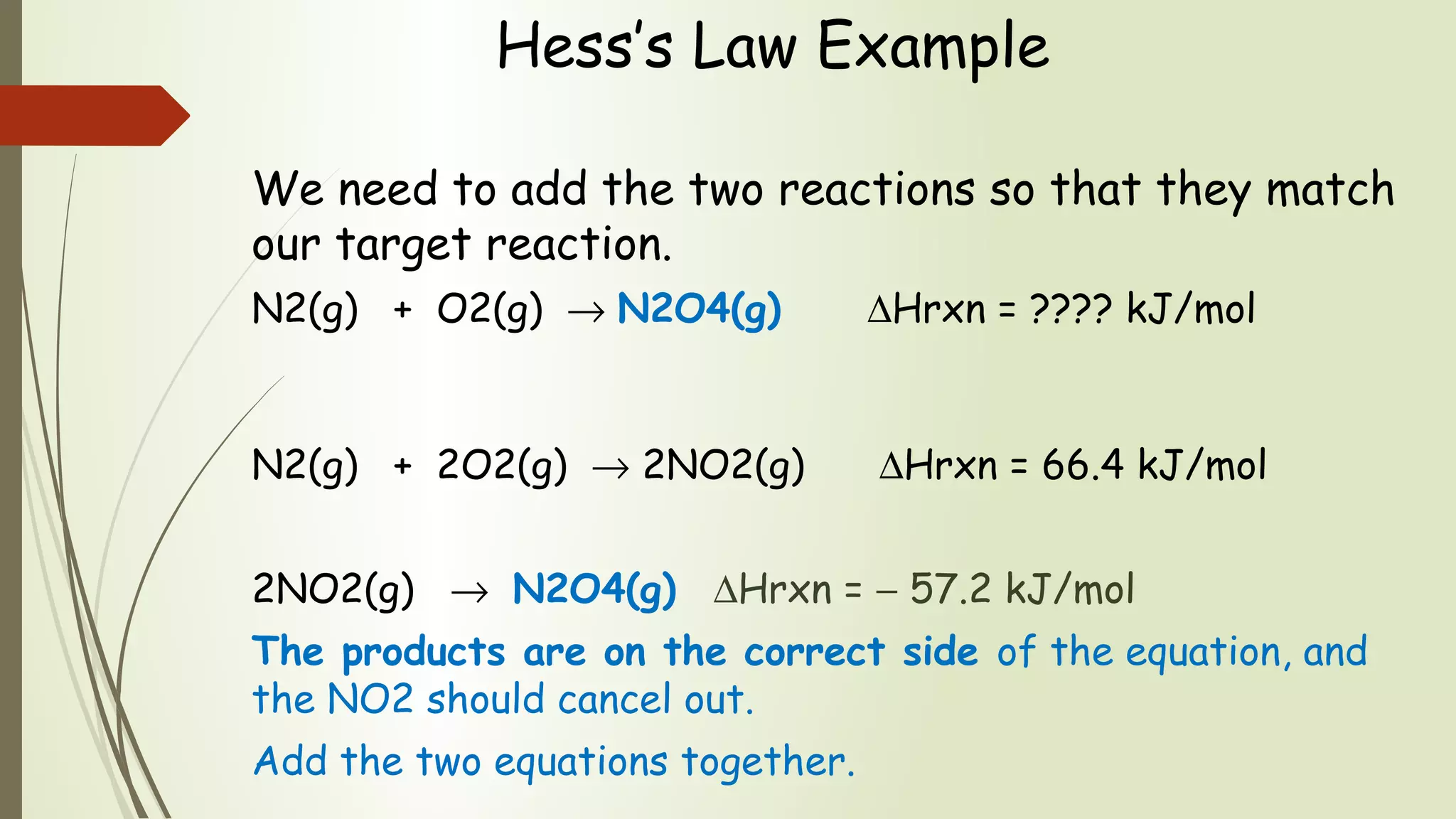 Enthalpy Hess's Law | PPT | Chemistry | Science
