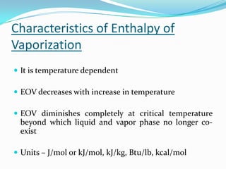 Enthalpy of vaporization of liquid | PPTX