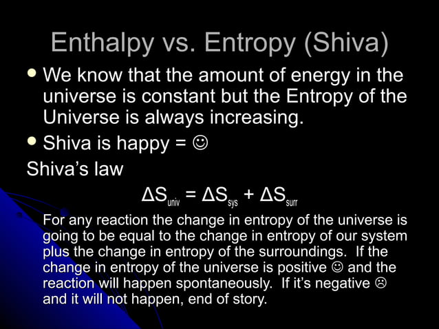 Enthalpy vs entropy | PPT