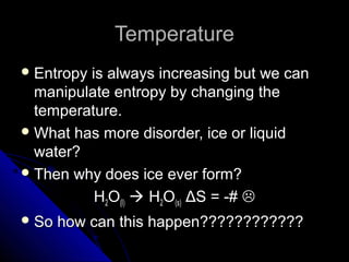 Enthalpy vs entropy | PPT