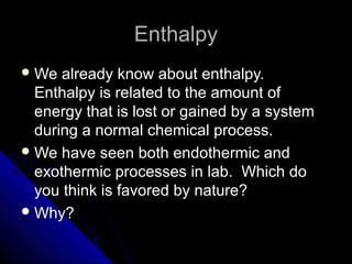 Enthalpy vs entropy | PPT