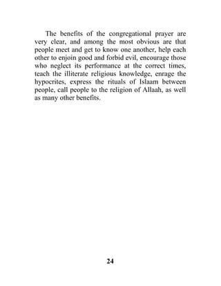 The prayer of the Prophet described with the Islamic Ruling regarding Congregational prayer ...