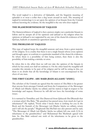 En the issue_of_taqleed_sarghodwee | PDF | Islam | Religion & Spirituality