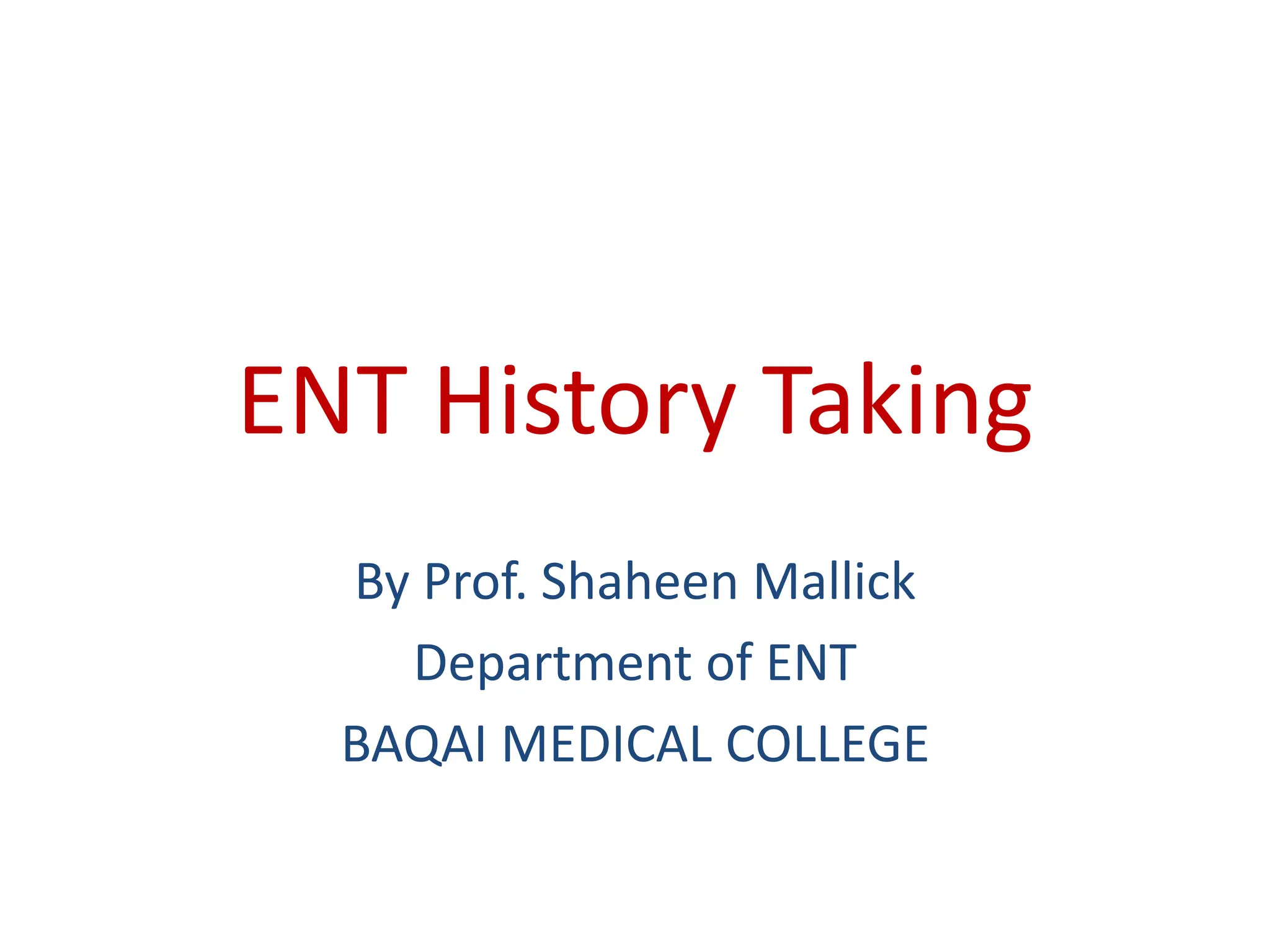 ENT History Taking.pptx