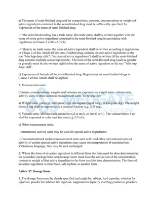 Circular 01/2018/TT-BYT: ON LABELING AND PACKAGE INSERTS OF DRUGS AND ...