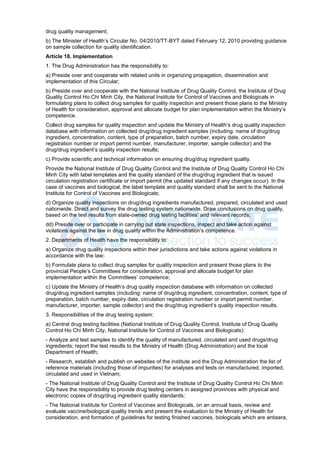 Circular 11/2018/TT-BYT: ON DRUG/DRUG INGREDIENT QUALITY | PDF