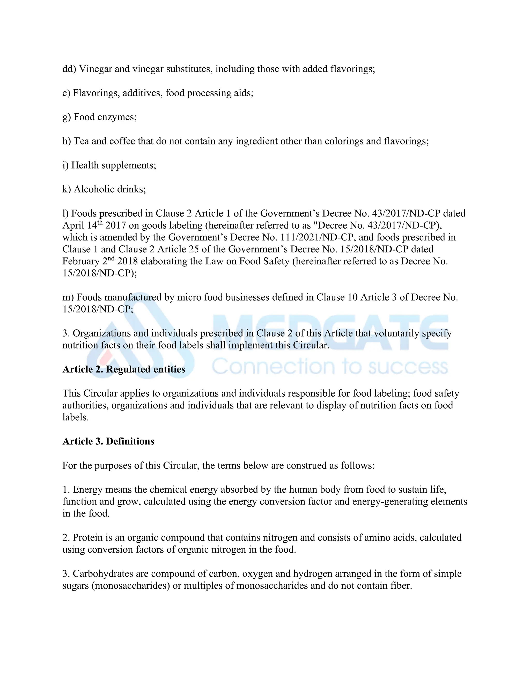 Circular 29/2023/TT-BYT: CONTENTS AND PRESENTATION OF NUTRITION FACTS ...