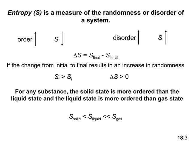 The Fundamental of Chemistry - Entropy and Gibbs Energy | PPT