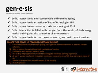 Corporate Presentation ~ Enthu Interactive | PPTX