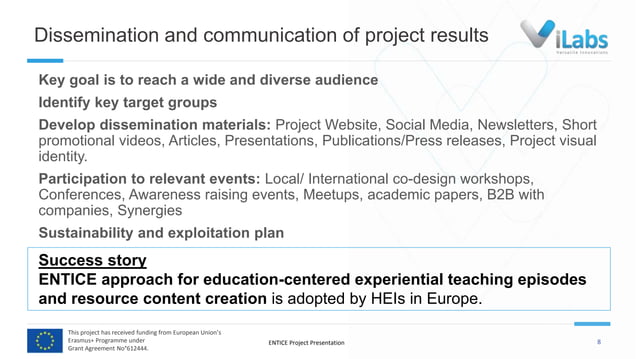ENTICE project presentation | PPTX | Education industry | Industries