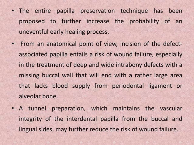 Entire papilla preservation technique | PPTX | Dental Health | Diseases ...