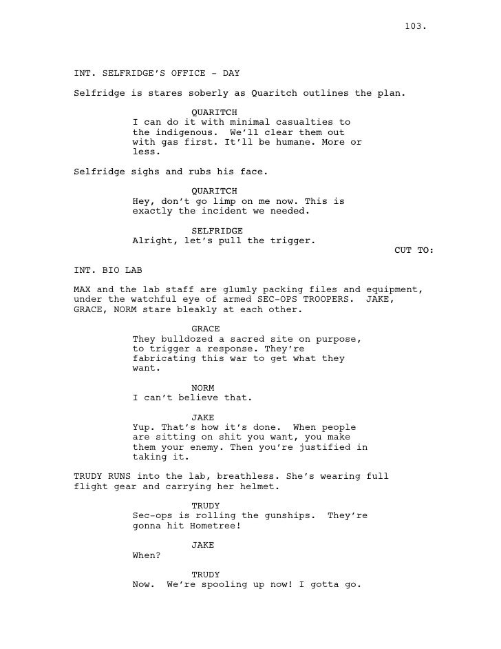 Avatar - Entire Script