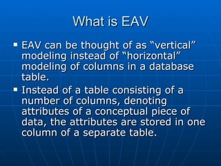 Entity Attribute Value (Eav) | PPT