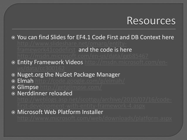 Entity Framework 41 Code First Ppt
