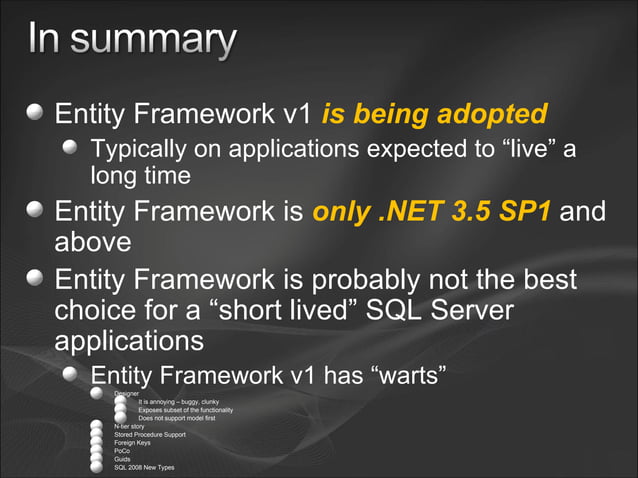 Entity Framework Overview | PPT