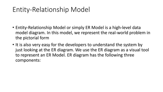 Entity relationship model | PPTX