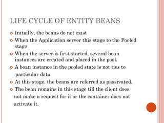 Entity beans in java | PPSX