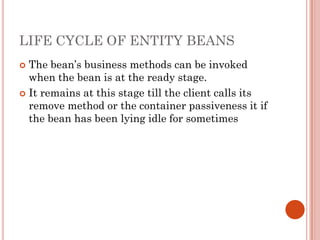 Entity beans in java | PPSX