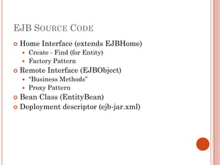 Entity beans in java | PPSX