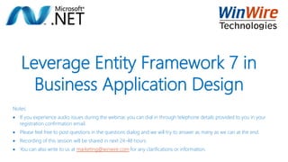 Leverage Entity Framework 7 in Business Application Design | PDF | Databases | Computer Software ...