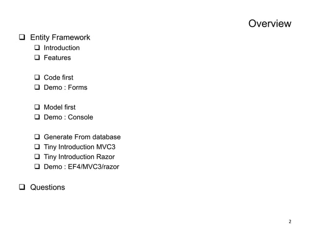 Entity framework and how to use it | PPT