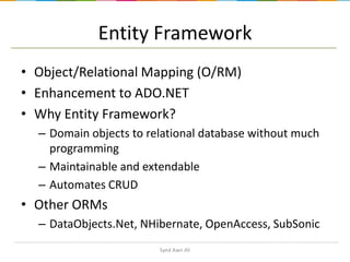 Entity framework code first | PPTX