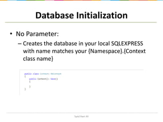 Entity framework code first | PPTX
