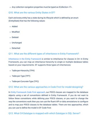Entity Framework Interview Questions PDF By ScholarHat | PDF