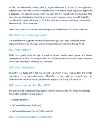 Entity Framework Interview Questions PDF By ScholarHat | PDF