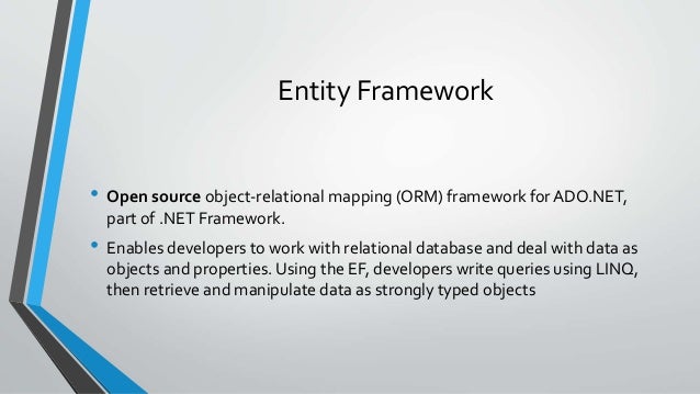 Entity Framework Introduction Sesion 1