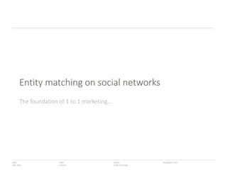 Entity matching across social networks - the foundation of 1 to 1 ...