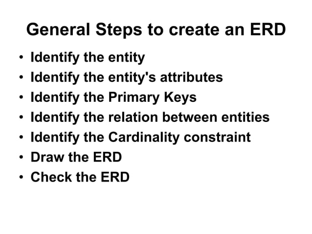 Entity relationship diagram (erd) | PPT