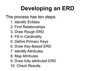 Entity relationship diagram (erd) | PPT