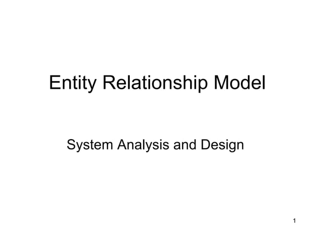 Entity relationship model | PPT