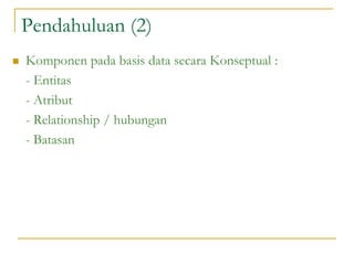 Materi ERD (Entity Relationship Diagram) | PPT