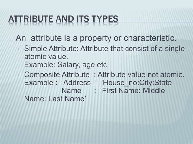 Entity (types, attibute types)