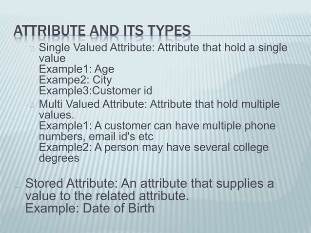 Entity (types, attibute types)