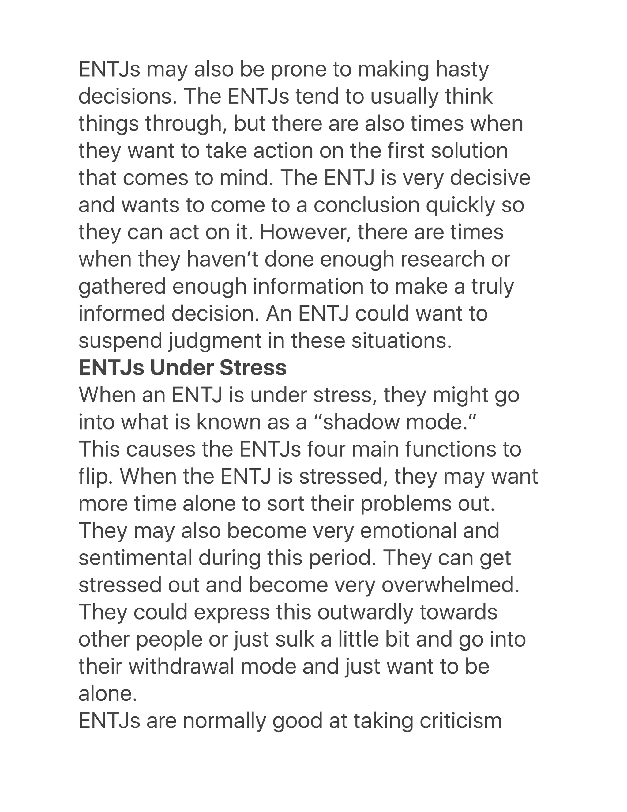 Entj personality description | PDF
