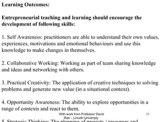 Entrepreneurial Learning - David Rae | PPT
