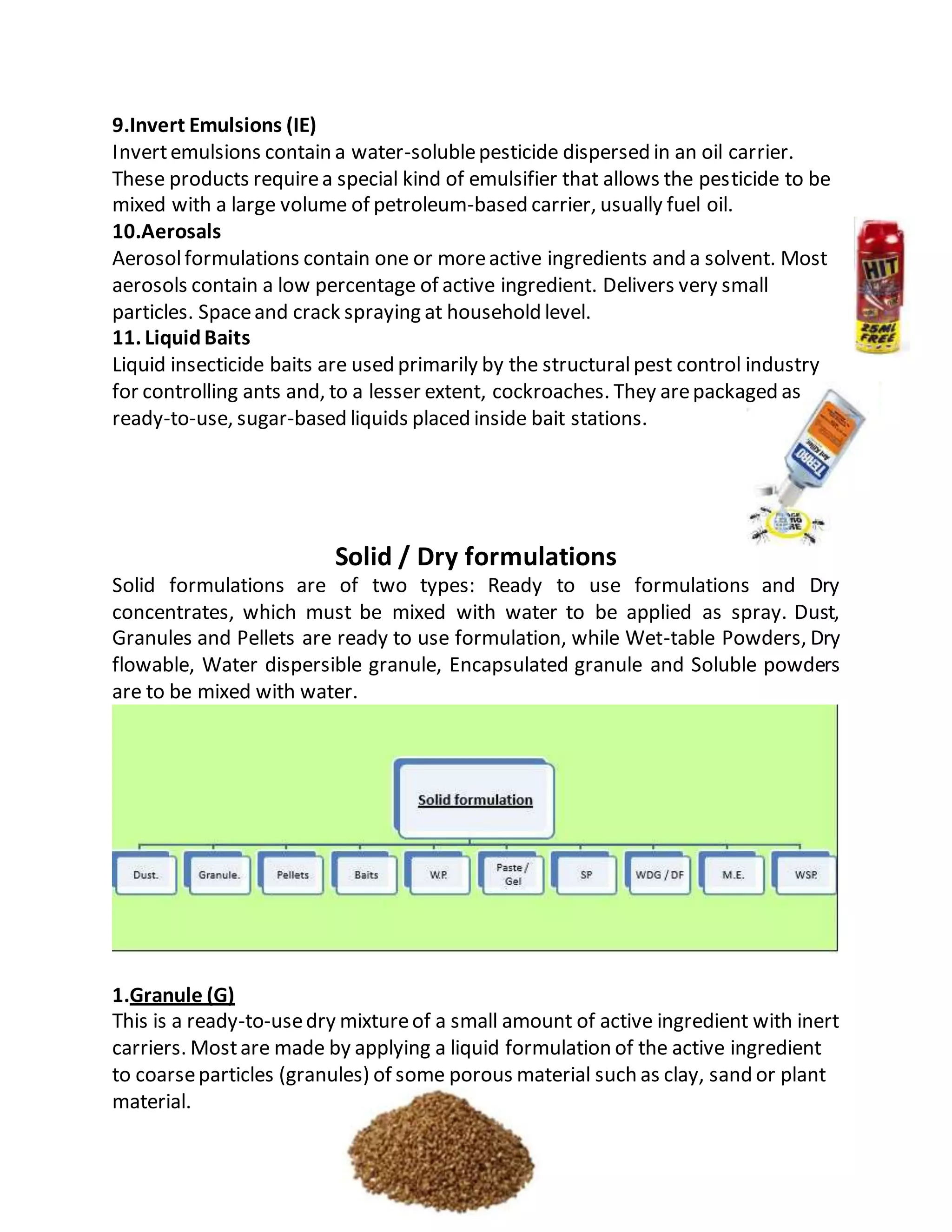 Pesticide formulations Entomology | DOCX