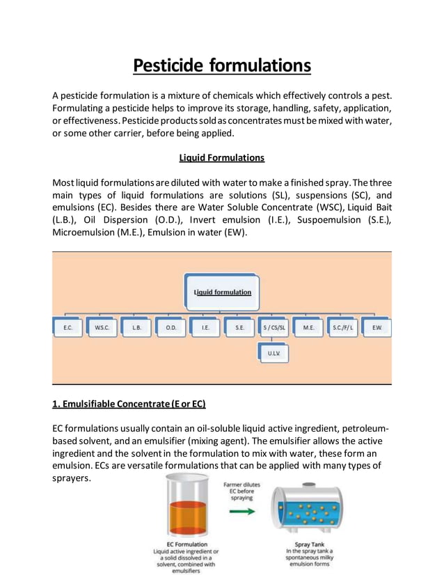 Pesticide formulations Entomology | PDF